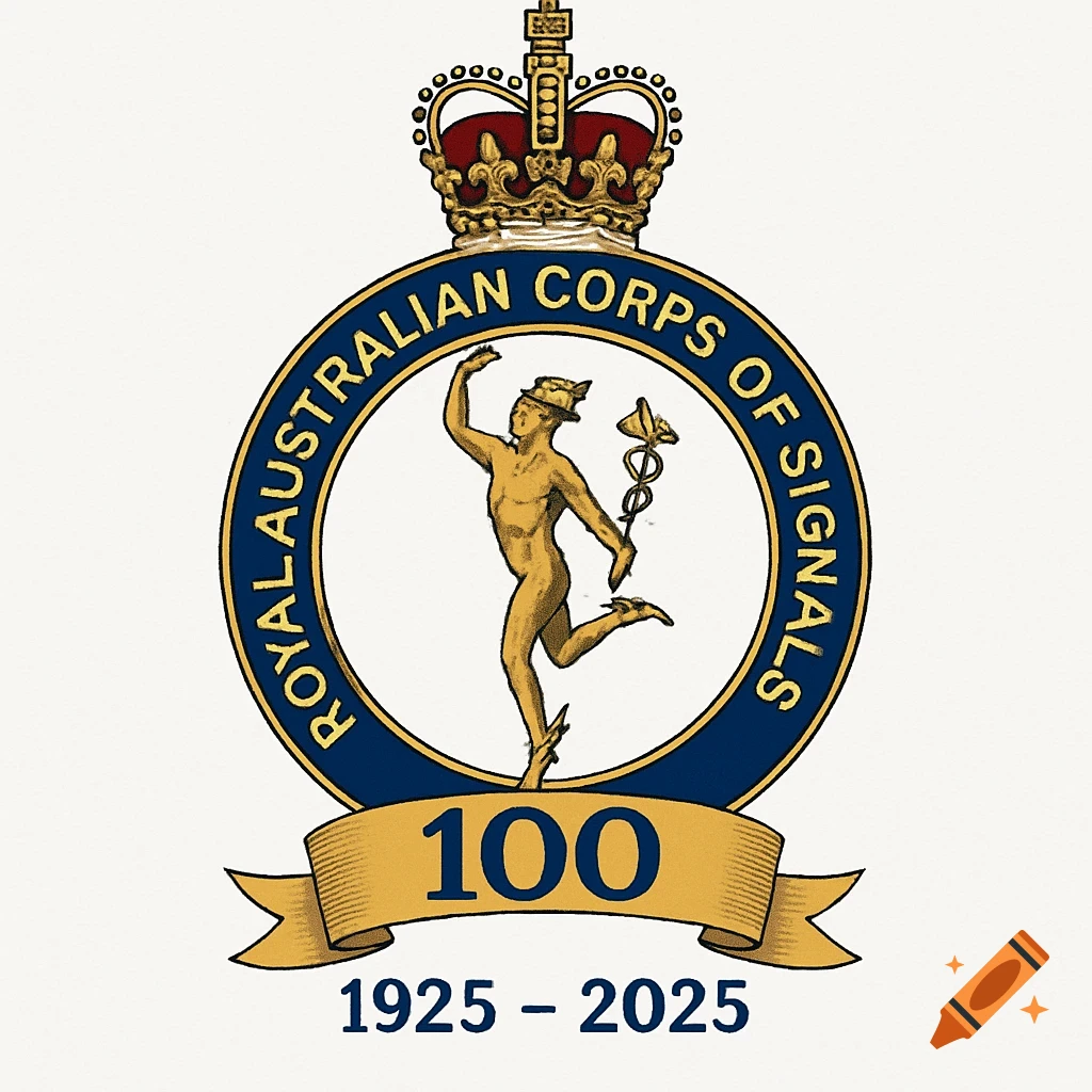 Royal Australian Corps of Signals 100th anniversary logo with crown ...