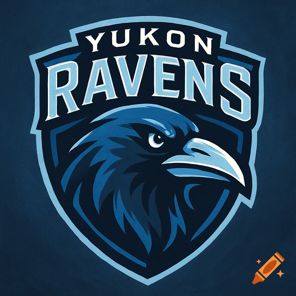 Dark blue shield logo with a stylized raven head and the text YUKON ...