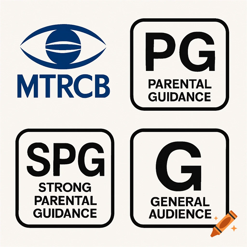 MTRCB logo with PG, SPG, and G parental guidance rating labels on Craiyon