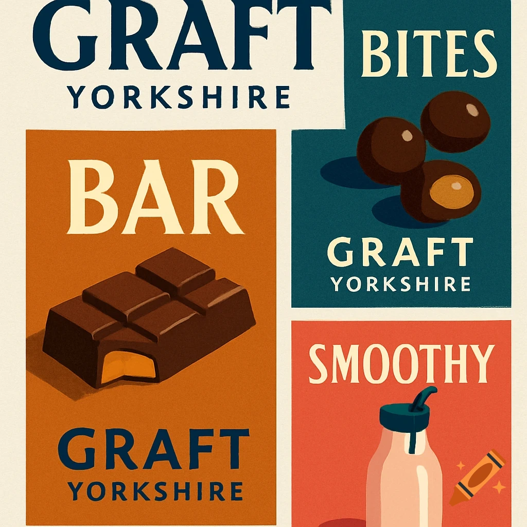 Vintage poster style mood board for confectionery brand 'Graft ...