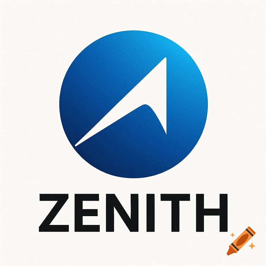 A blue circle with a white upward-pointing arrow shape, above the black ...