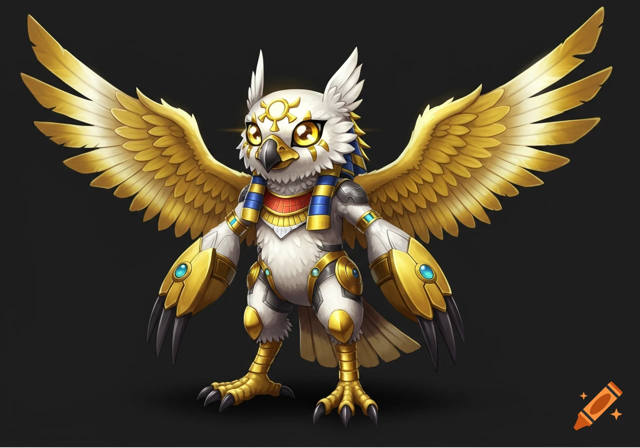 A highly detailed anime-style digital artwork of a white and gold ...