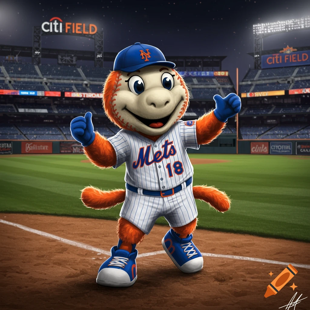 An orange furry mascot in a baseball uniform gives thumbs up in a ...