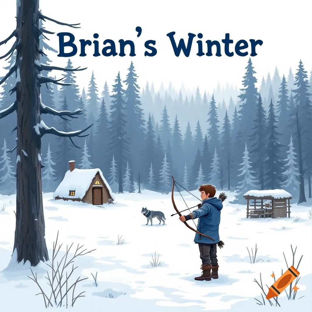 "Brian's Winter" title above a young person with a bow and arrow in a ...