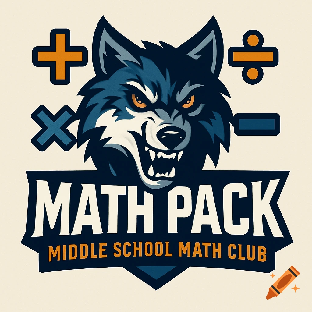 Logo featuring a fierce wolf head with math symbols (+, x, -, ÷) and ...