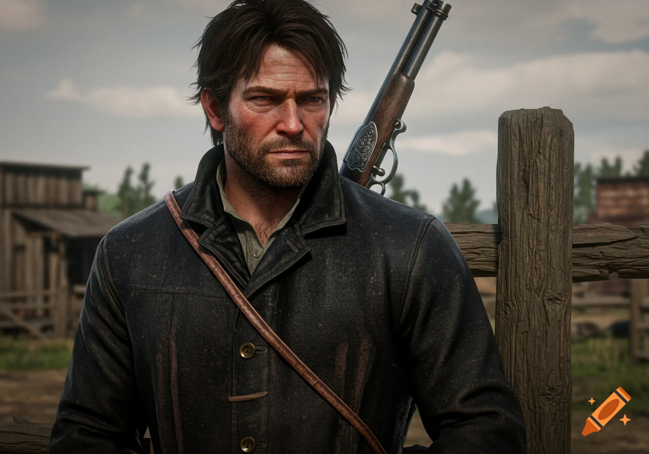 A photorealistic portrait of Arthur Morgan from Red Dead Redemption 2 ...