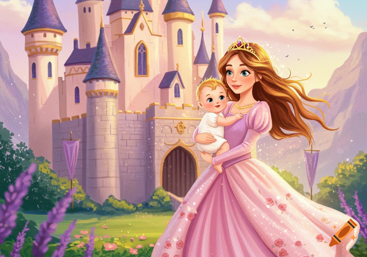 Cartoon Princess Castle Drawing