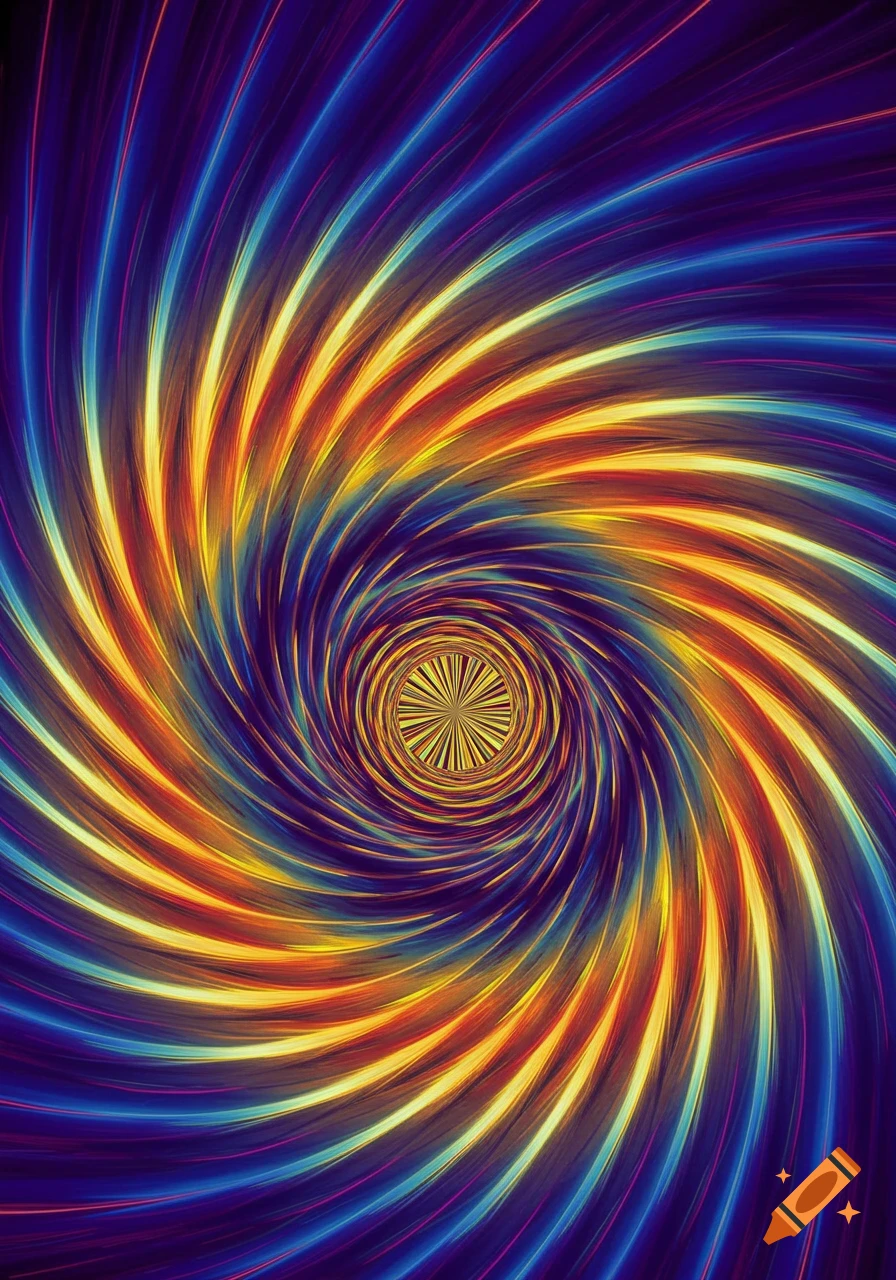 Colorful abstract spiral pattern resembling an optical illusion on Craiyon