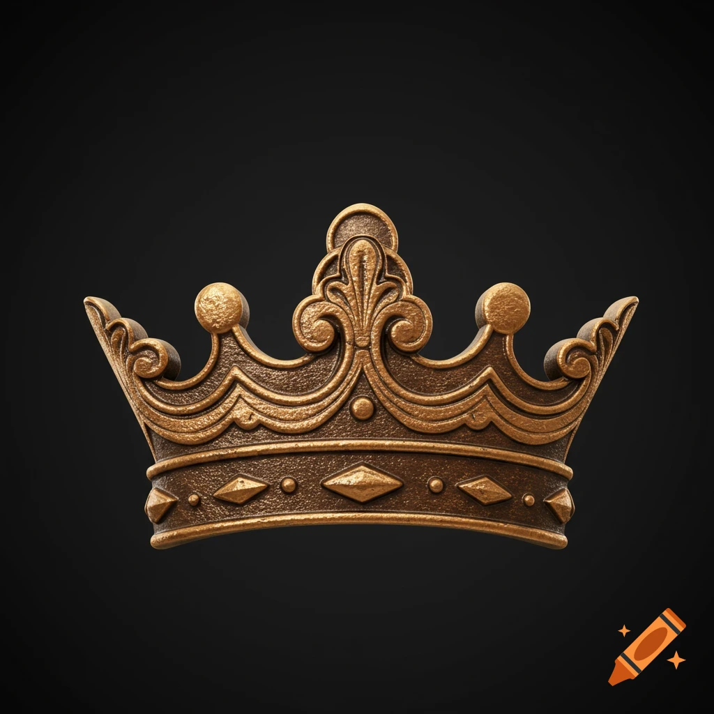 A detailed bronze crown icon. on Craiyon