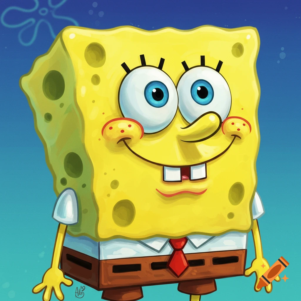Illustration of the cartoon character Spongebob Squarepants smiling on ...