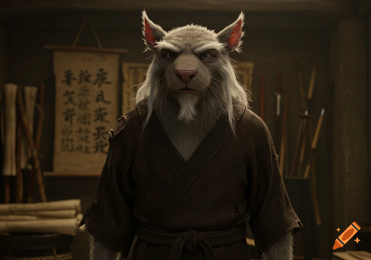 Live-action style portrait of Master Splinter from TMNT standing in a ...