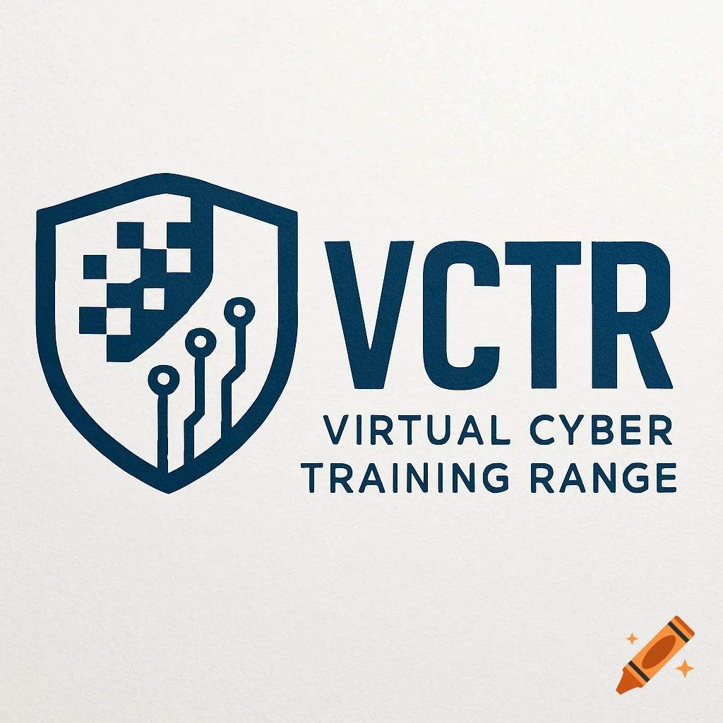 Logo with a shield symbol and text 'VCTR Virtual Cyber Training Range ...