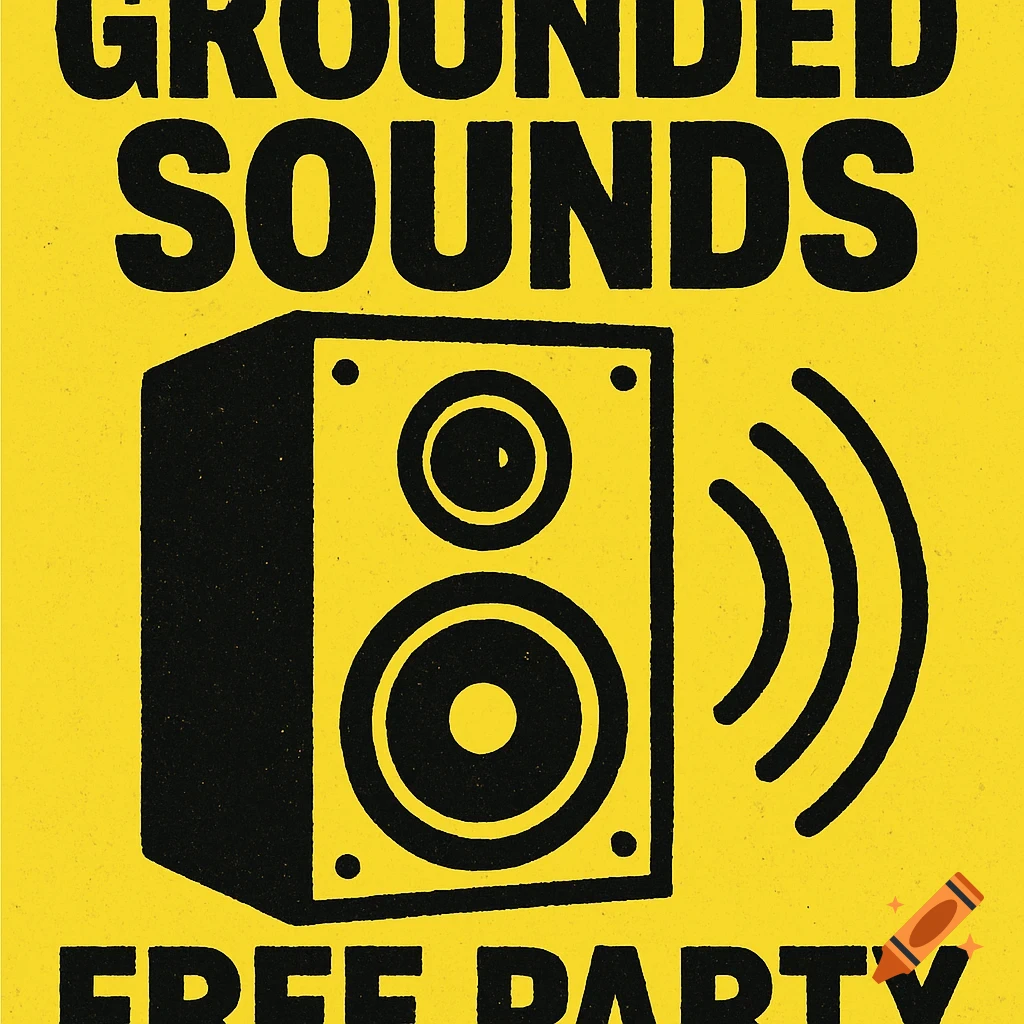 A black and yellow graphic design poster with a speaker and text ...