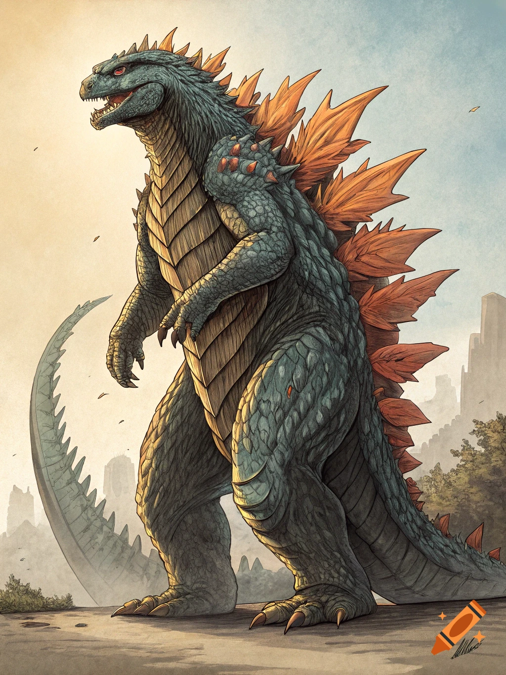 Kaiju images created on Craiyon