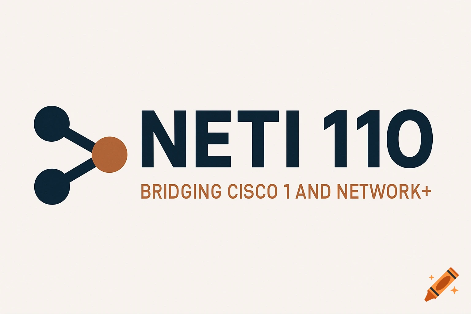 Logo for NETI 110 featuring a stylized connection icon and course title ...