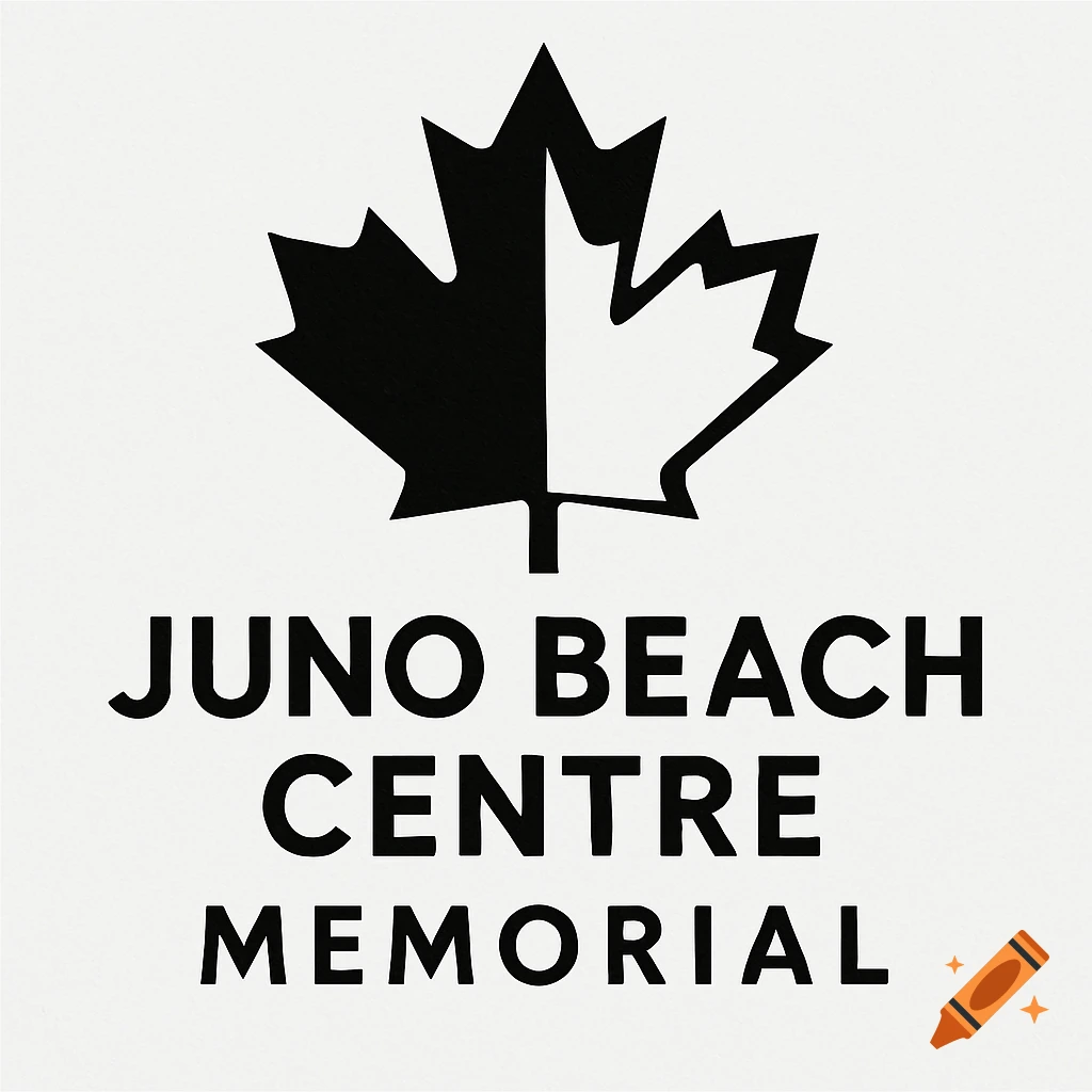 Black and white logo for the Juno Beach Centre Memorial with a split ...