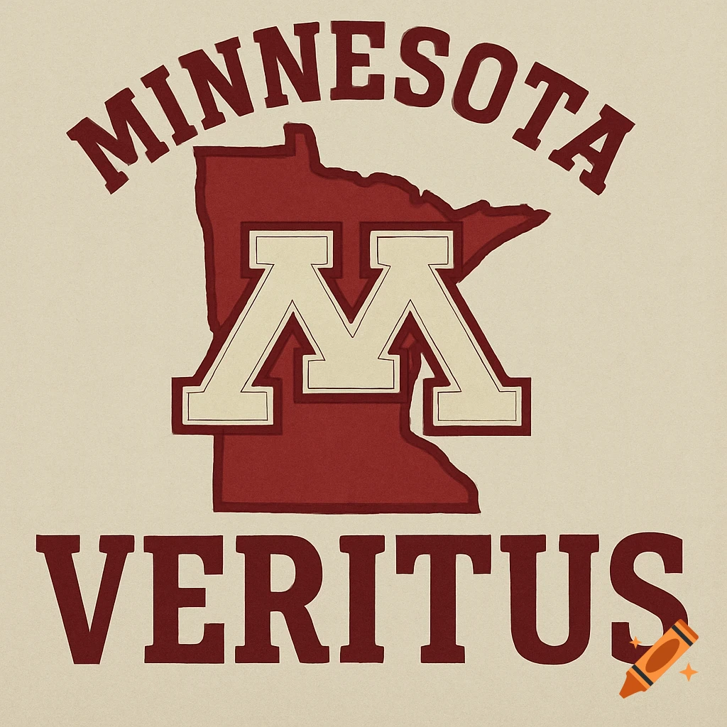 Vintage logo with Minnesota state outline, large 'M', and text ...
