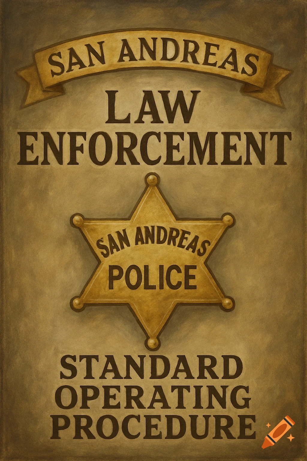 A vintage-style poster for San Andreas Law Enforcement Standard ...