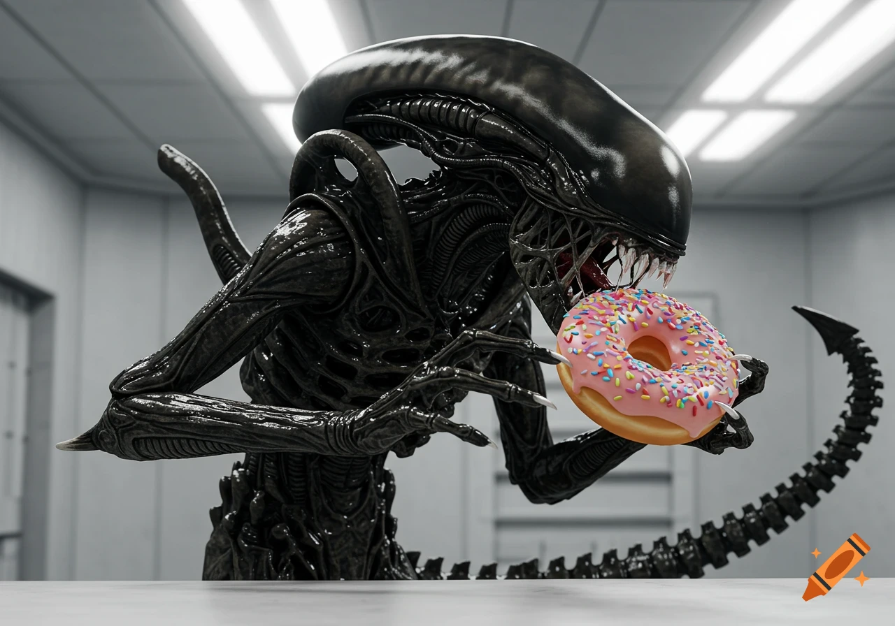 A detailed render of a Xenomorph creature from the Alien franchise ...