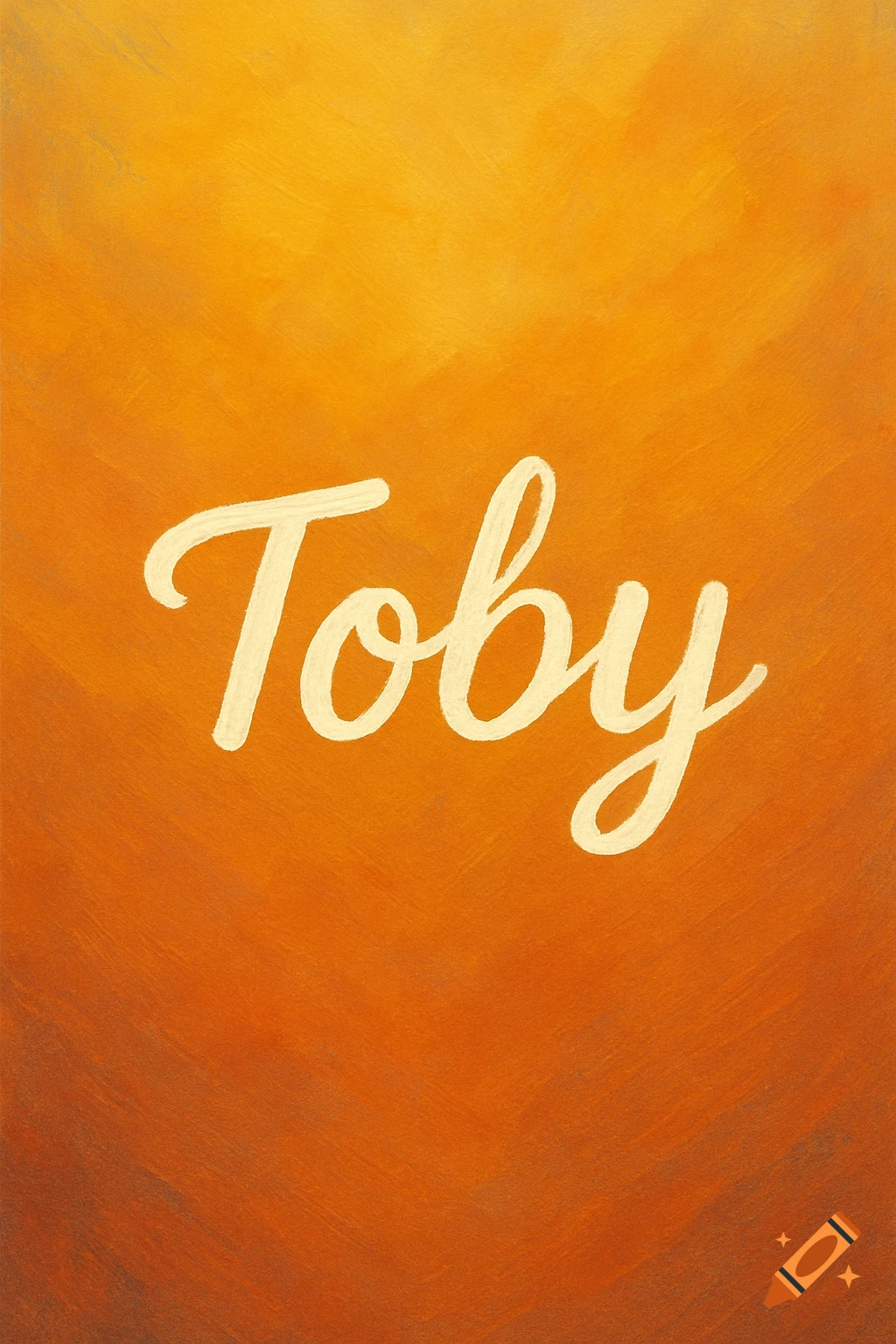 The name Toby in script font on an orange and yellow painted gradient ...