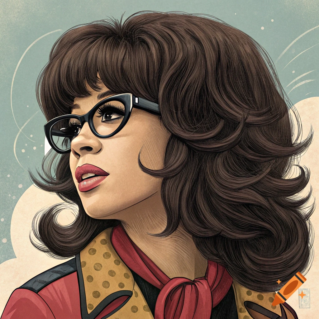 Stylized illustration portrait of a woman resembling Ronnie Spector ...