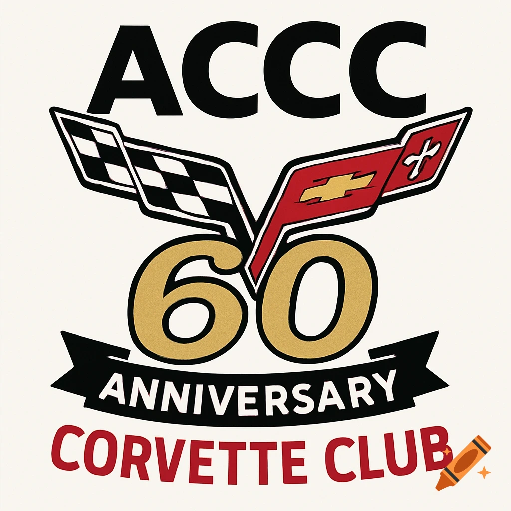 Logo for ACCC 60th Anniversary Corvette Club with emblem and text. on ...