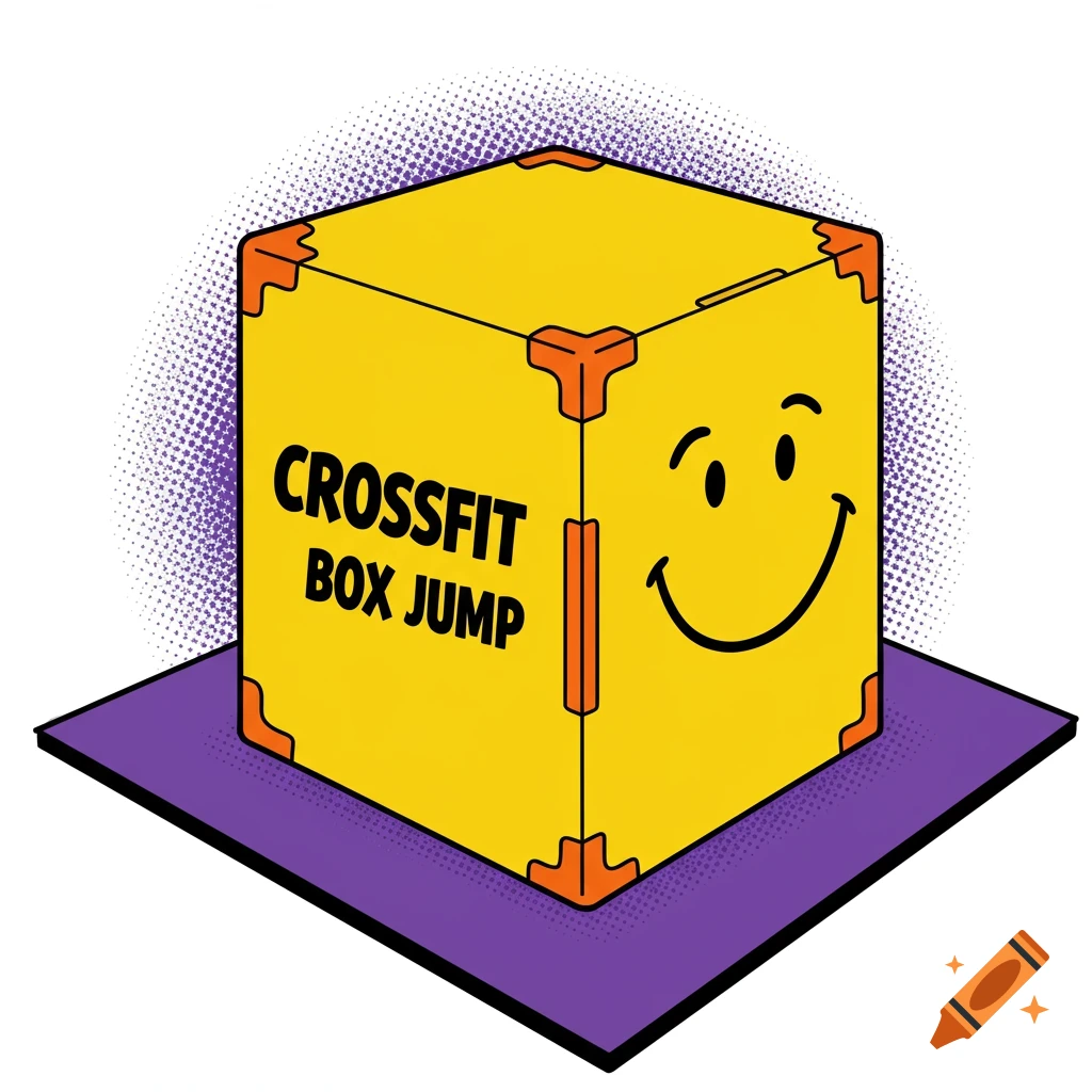 A cartoon illustration of a yellow box with orange trim. One side says ...