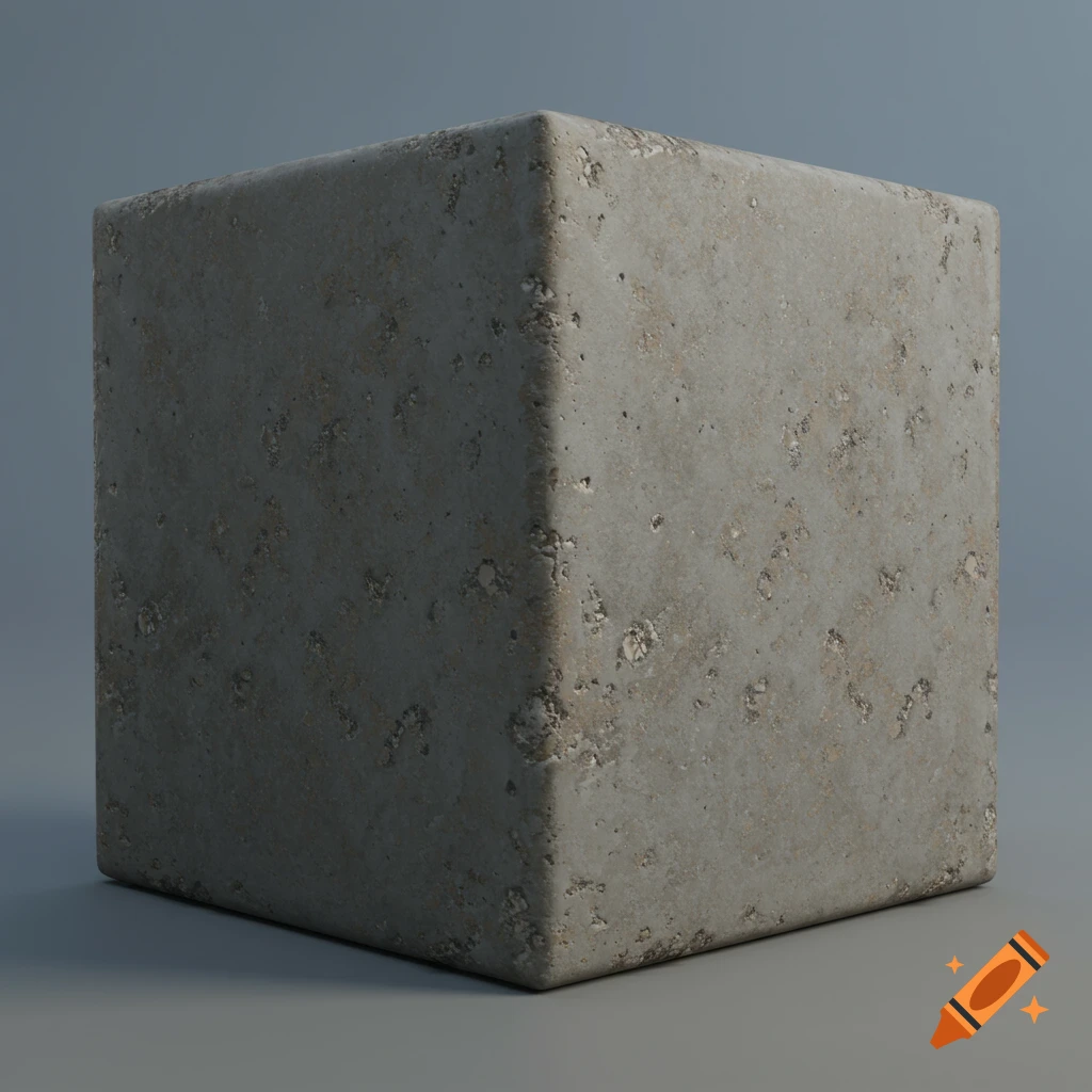 A photorealistic concrete cube on Craiyon