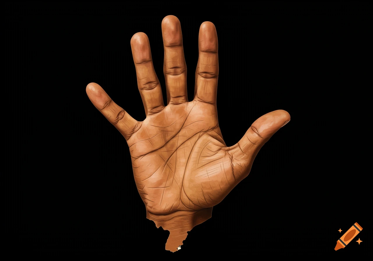 A digital painting of a hand contorted into the shape of the state of ...