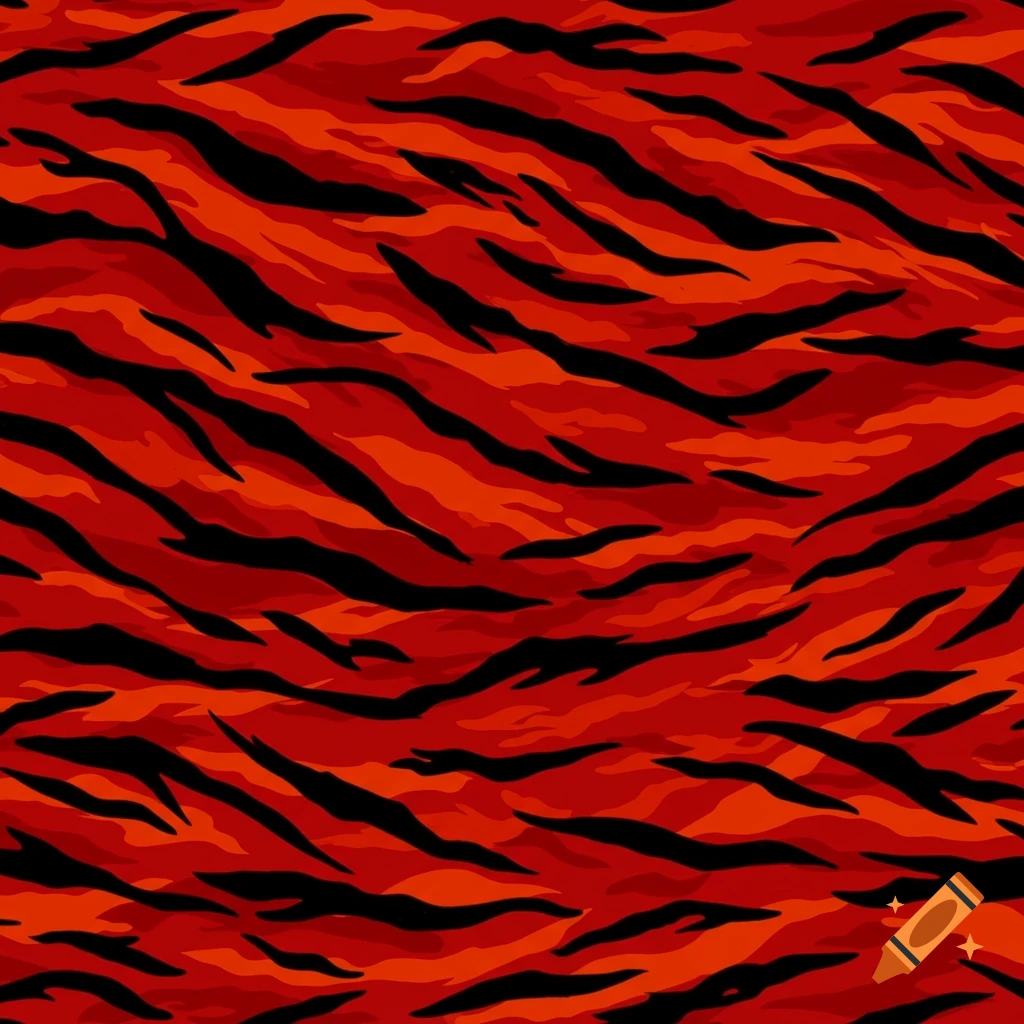 Repeating red and black tiger stripe pattern on Craiyon
