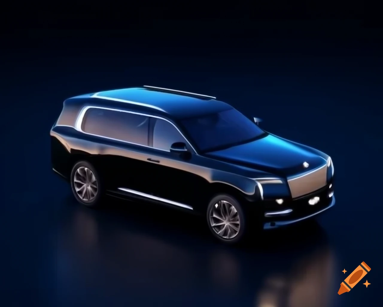 Fictional luxury touring utility vehicle in 3D video game visuals on ...