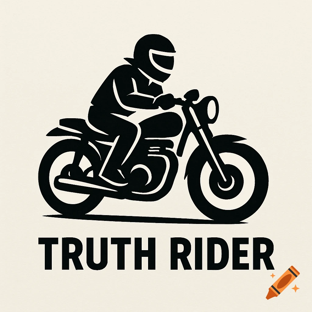 Black silhouette logo of a motorcycle rider with 'TRUTH RIDER' text ...
