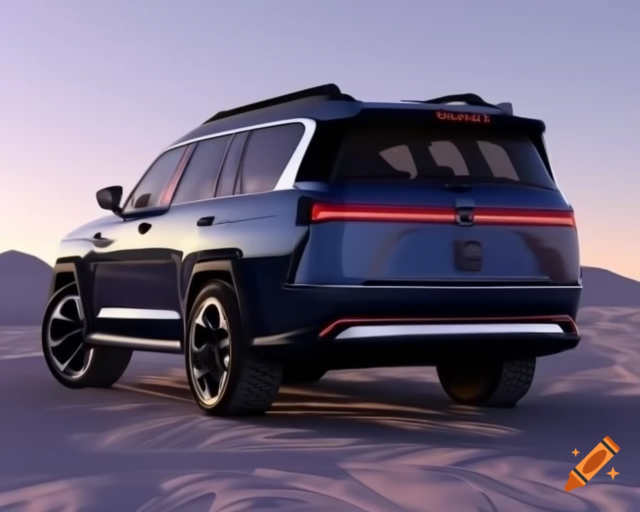 Fictional luxury touring utility vehicle in 3D video game visuals on ...