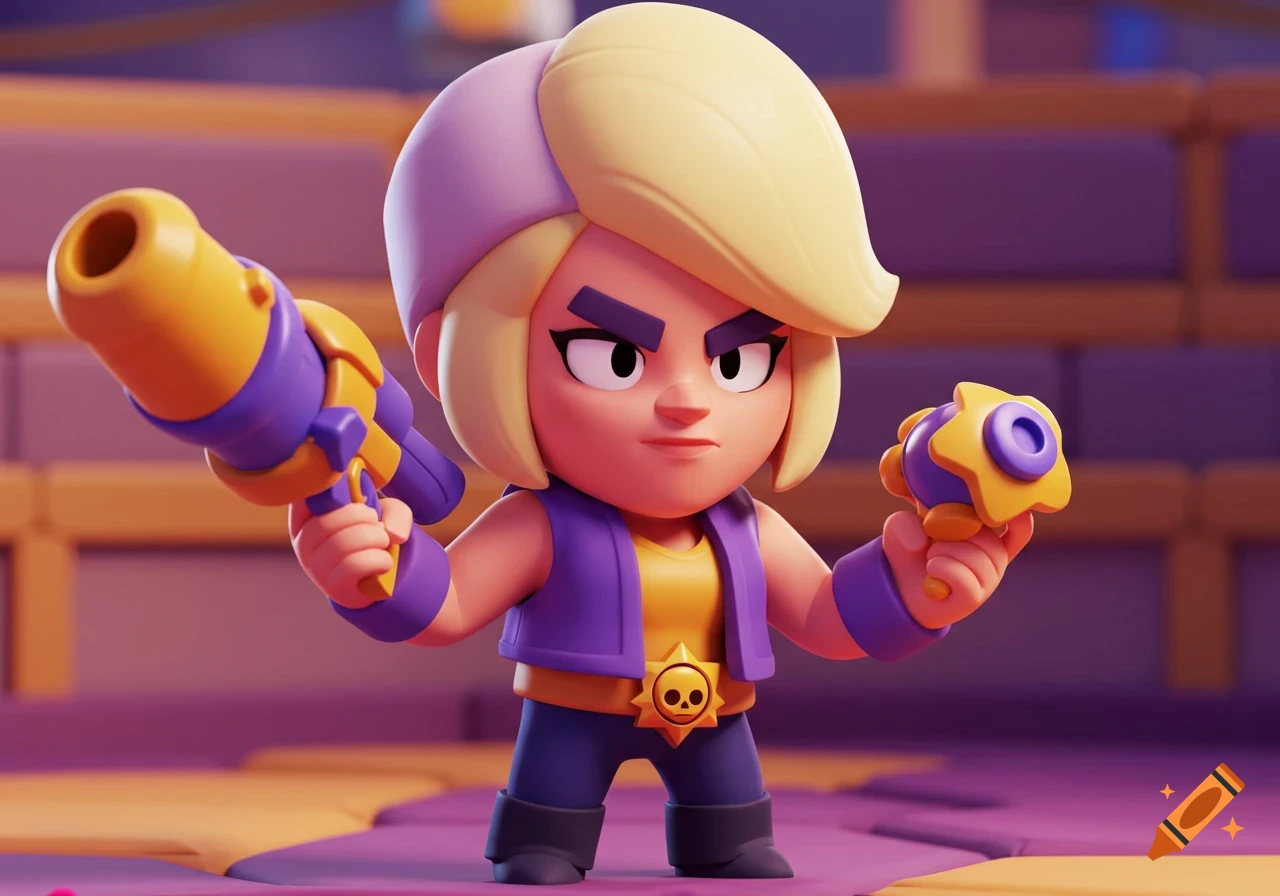 A stylized 3D render of a cartoon character resembling Shelly from ...