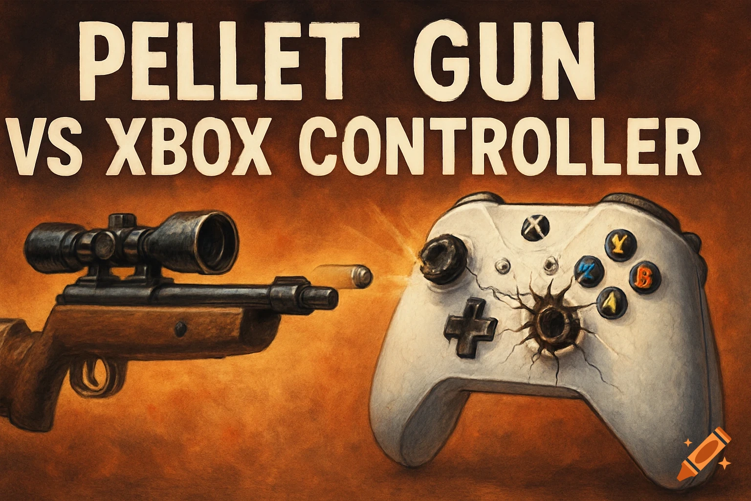 Pellet gun shooting an Xbox controller with the title 'PELLET GUN VS ...
