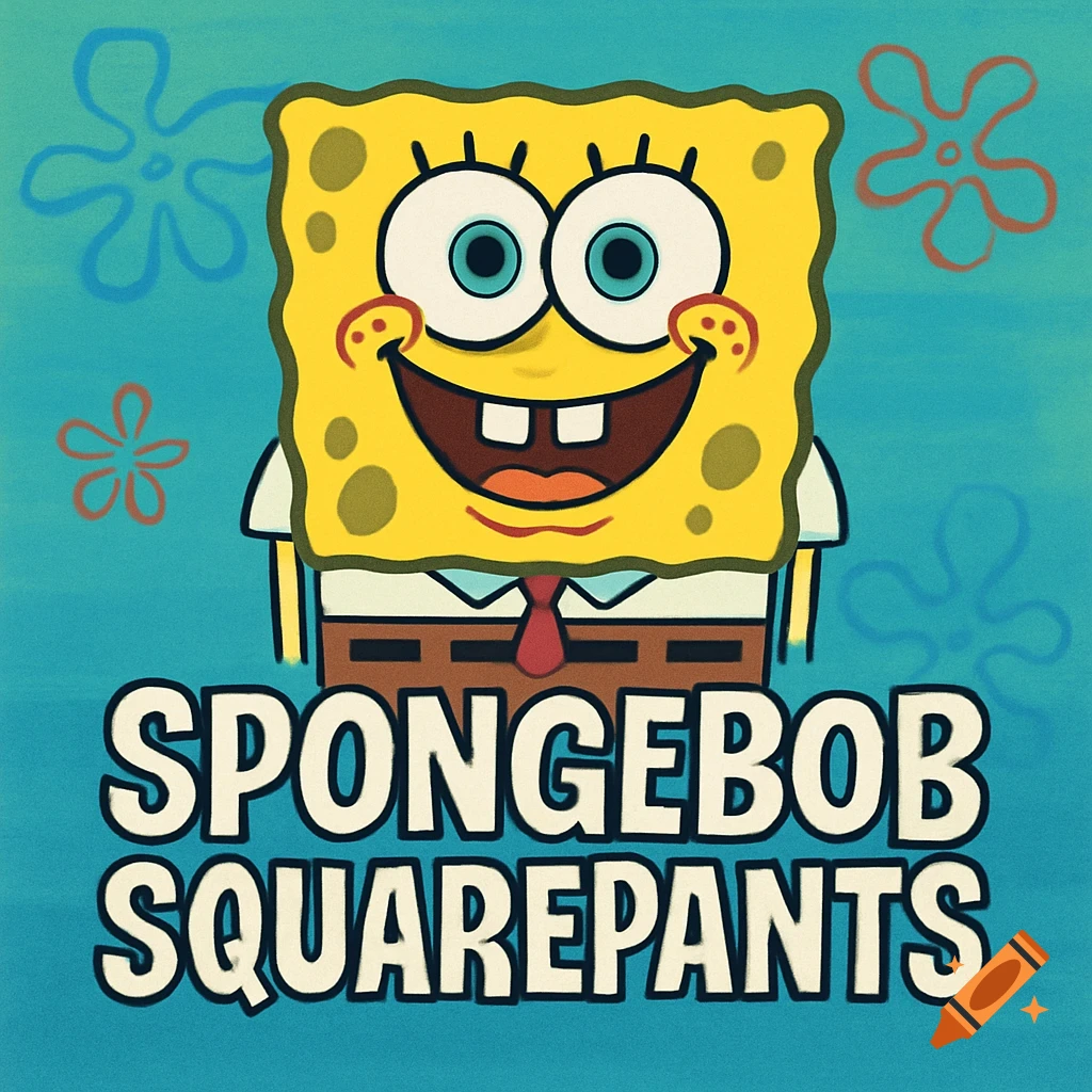 Spongebob Squarepants character design with the show title text at the ...