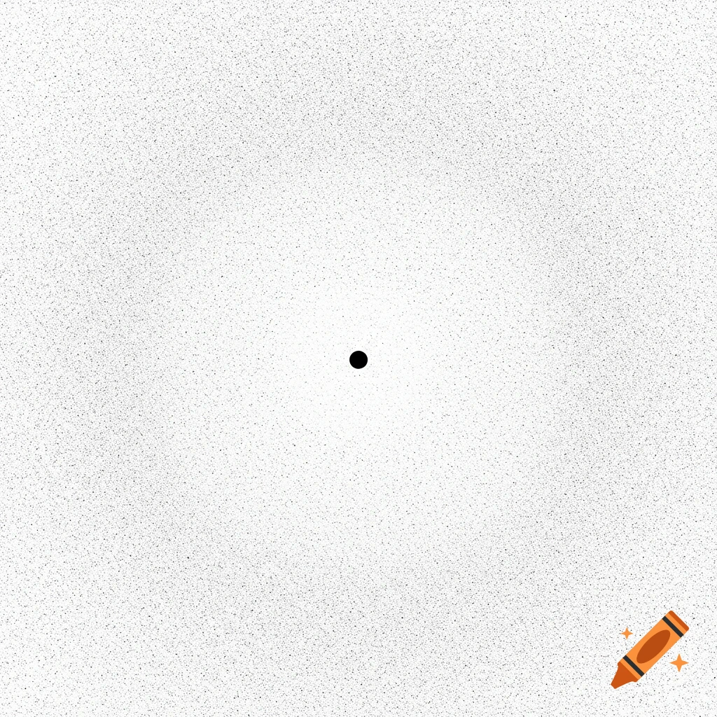 A small black dot in the center of a white, grainy background. on Craiyon