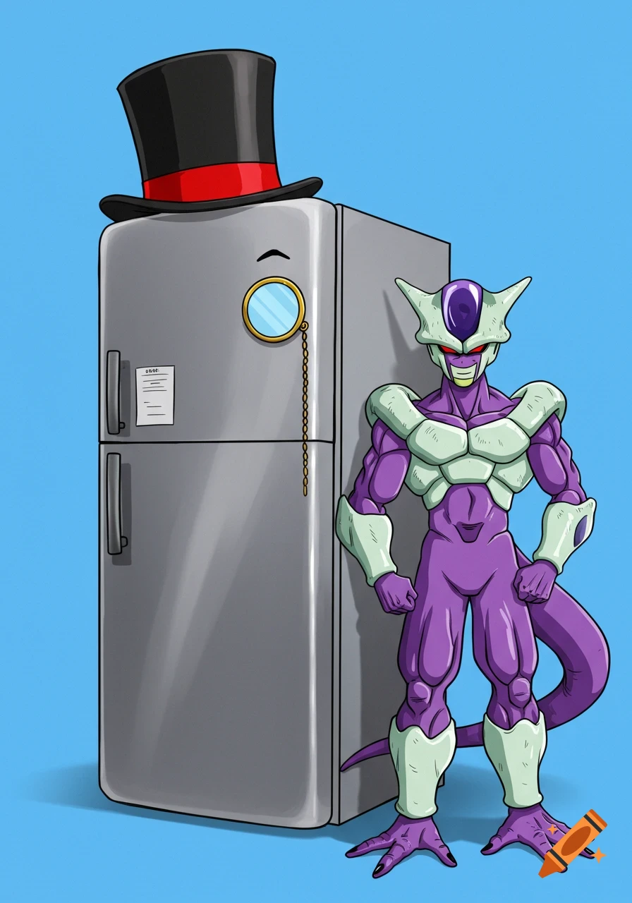 Cartoon style illustration of Cooler from Dragon Ball Z standing next ...