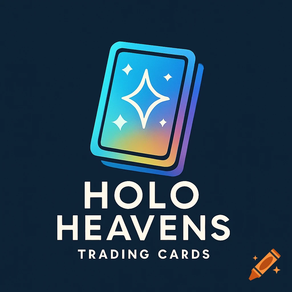 Logo for Holo Heavens with stylized card icon and stars above 'HOLO ...