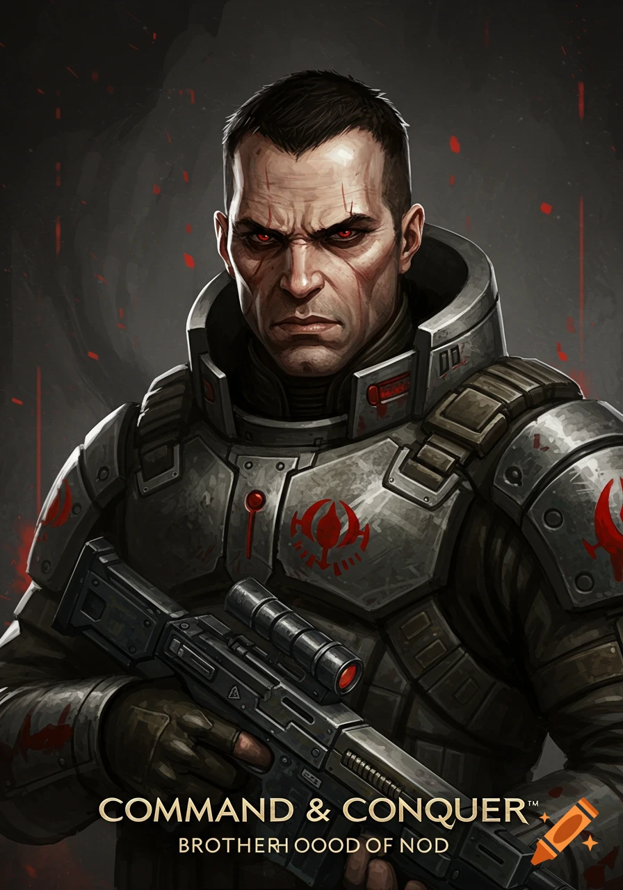 Portrait of a Command & Conquer Brotherhood of Nod soldier in armor ...