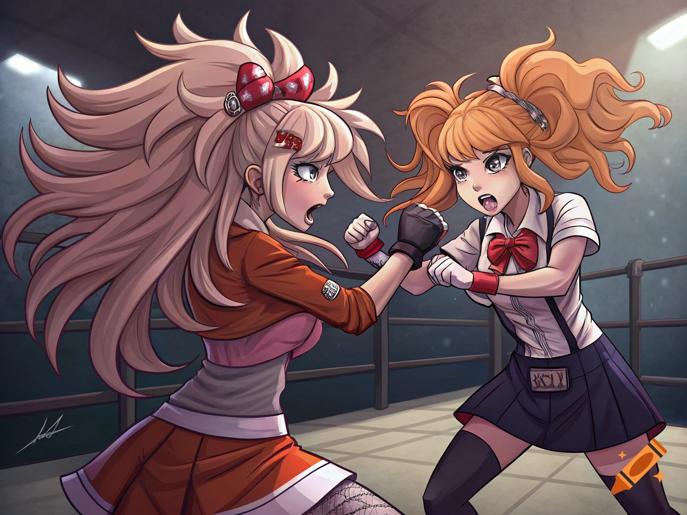 Two anime girls, Junko Enoshima and Mikan Tsumiki from Danganronpa ...
