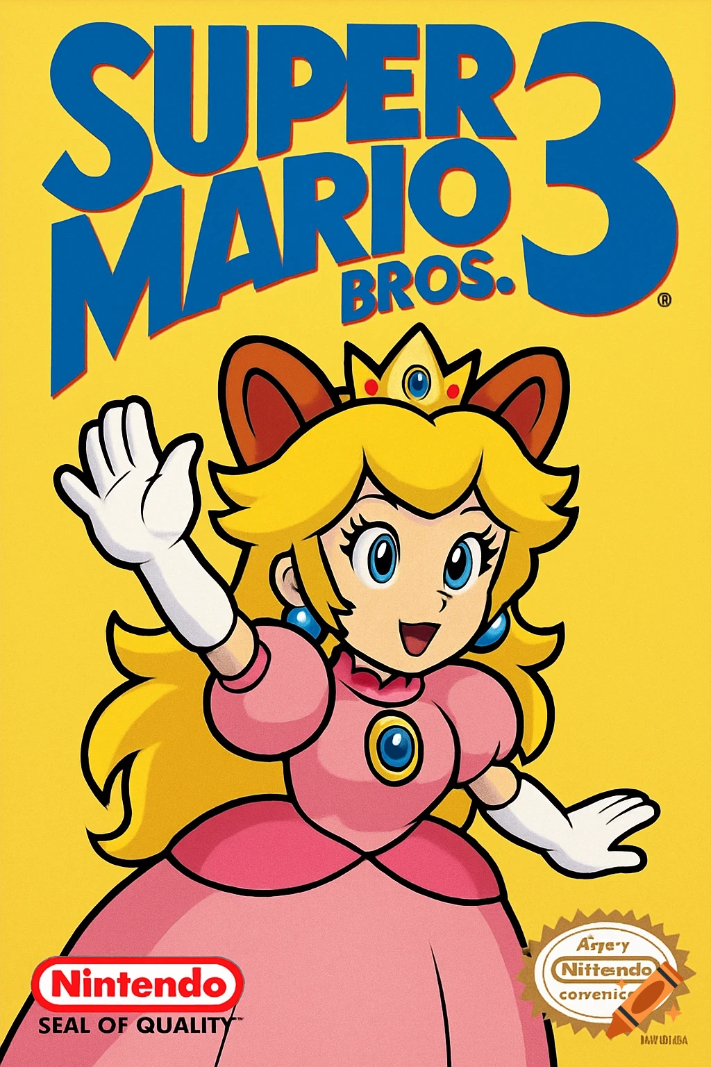 Cover art for Super Mario Bros 3 with Princess Peach in the classic ...