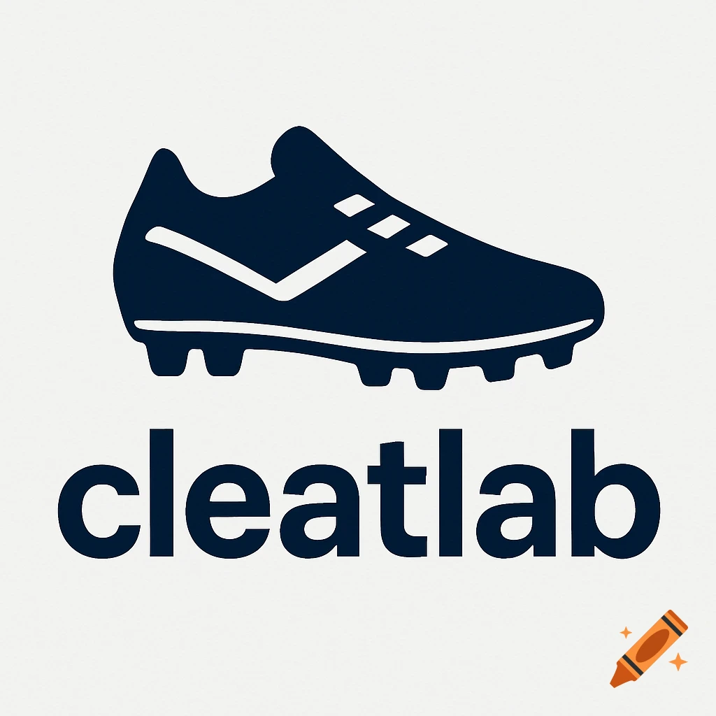 Logo of a soccer cleat above the text 'cleatlab'. on Craiyon