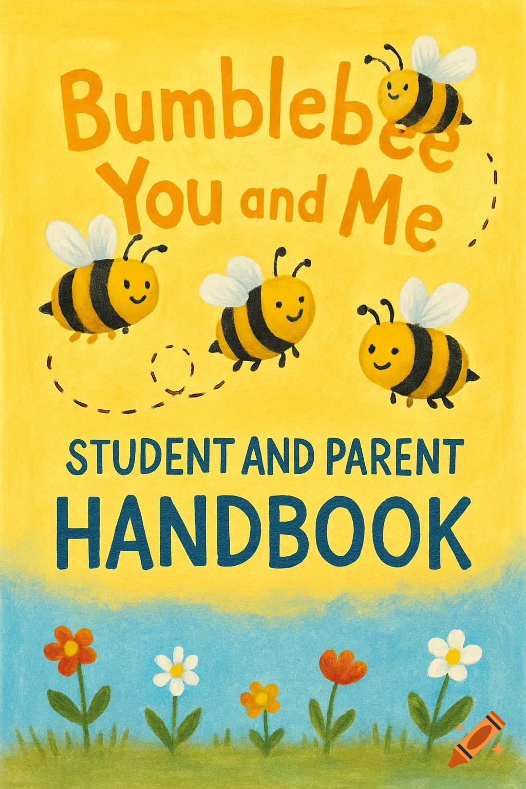 A yellow illustrated cover for a children's handbook titled 'Bumblebee ...