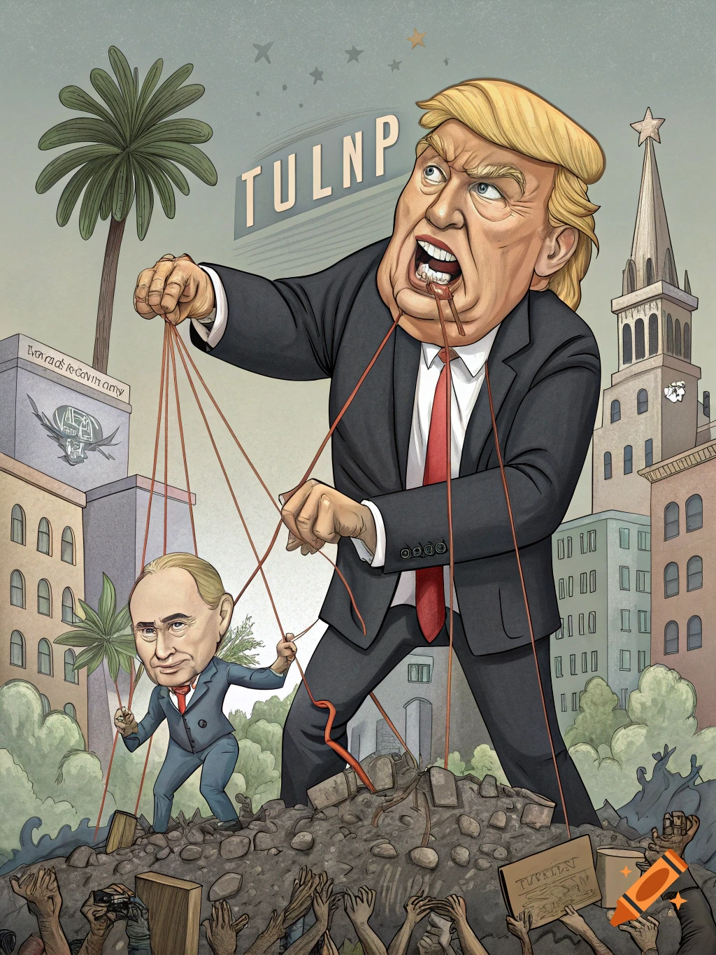 Caricature images created on Craiyon