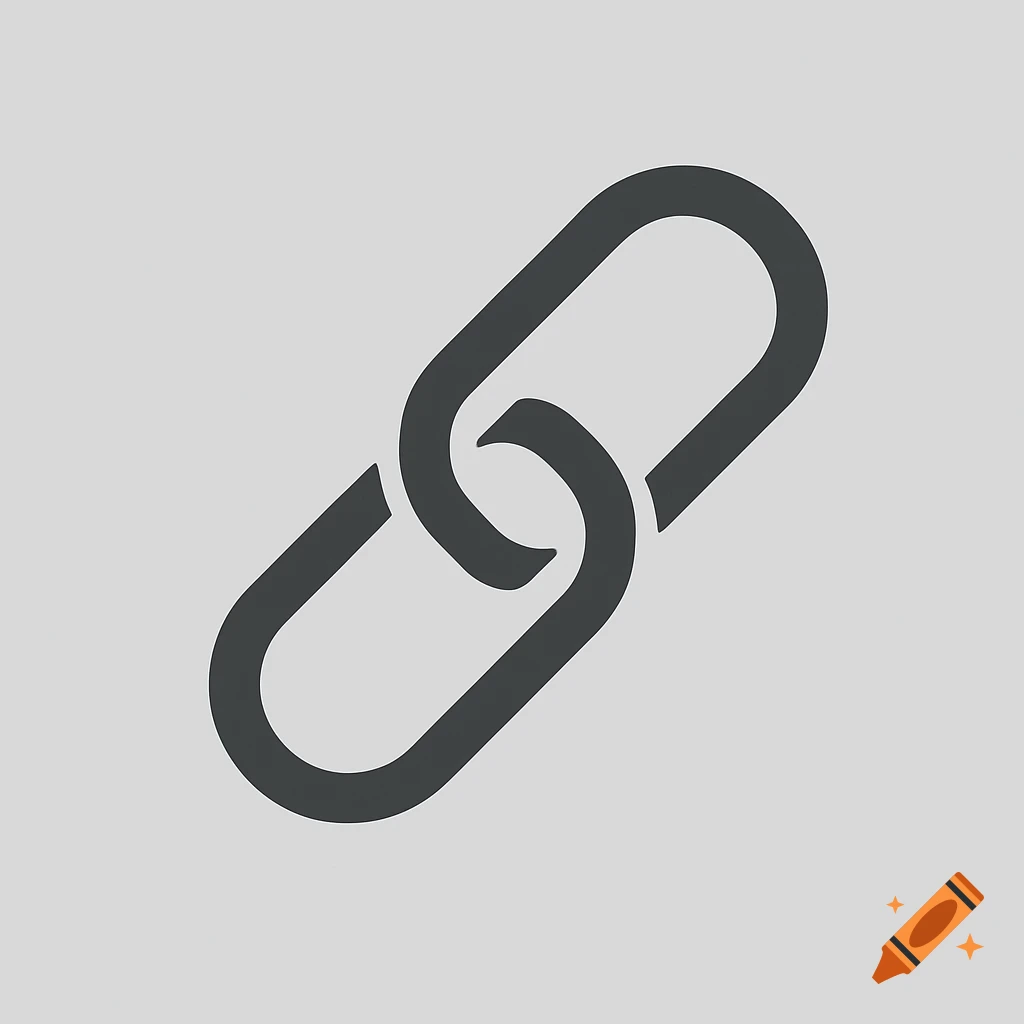 Simple graphic of two dark grey chain links on a grey background. on ...