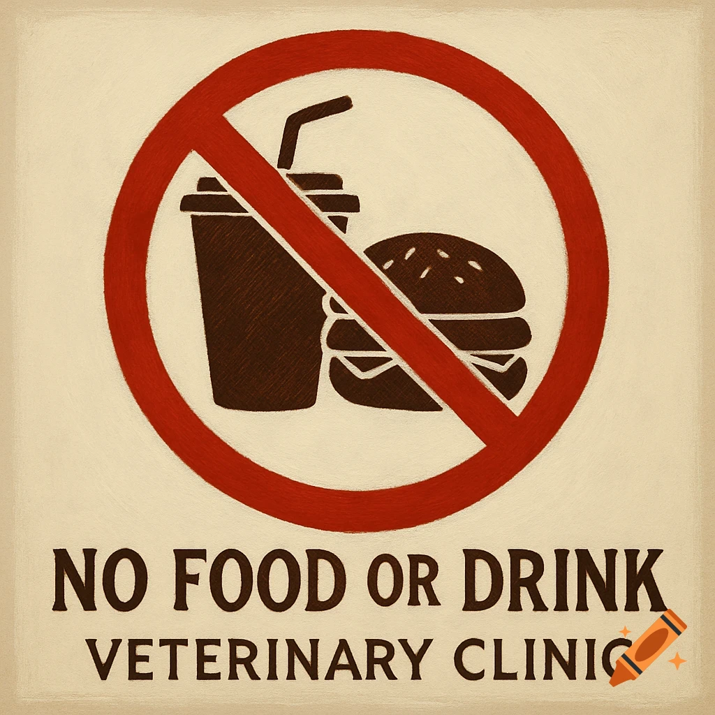 A red circle with a diagonal line through it indicates 'No Food or ...