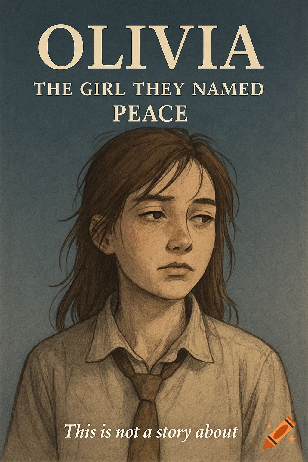 Drawing of a young person on a book cover titled "Olivia: The Girl They ...