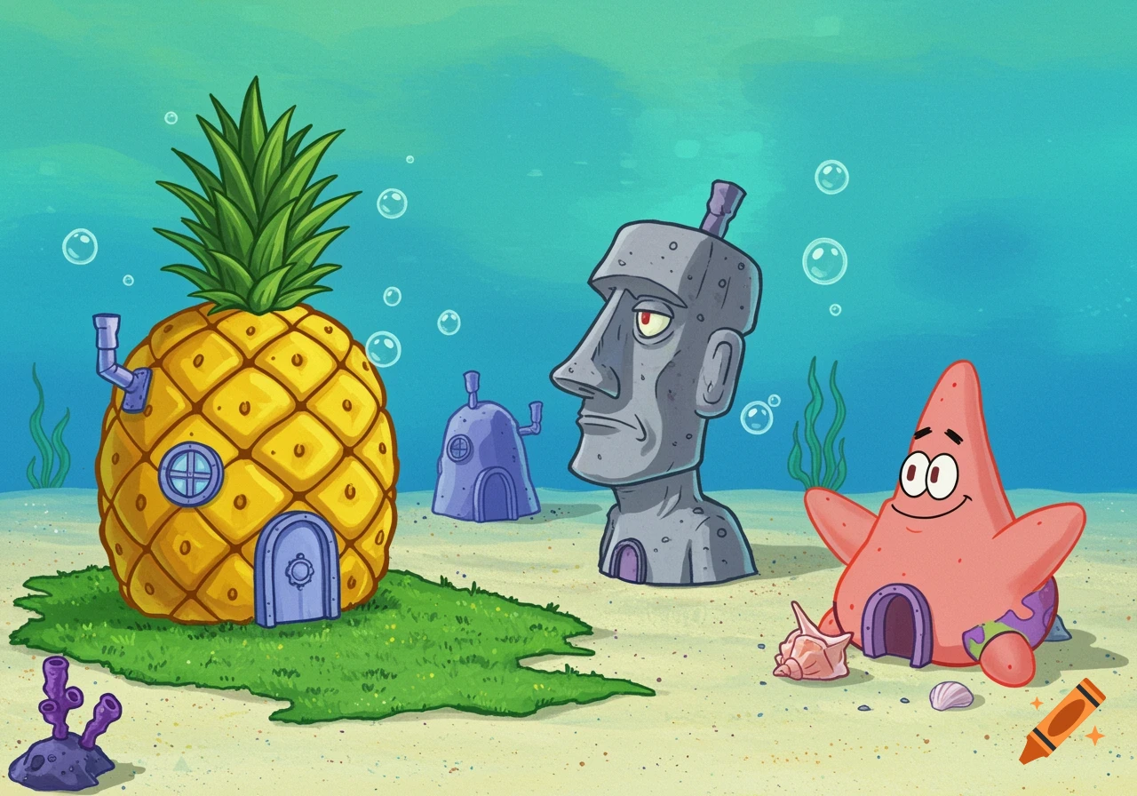Spongebob Patrick Og Squidward House