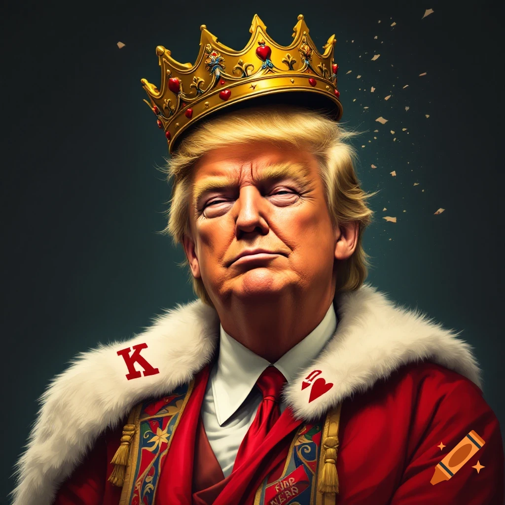 Portrait of Donald Trump as the King of Hearts from a playing card ...